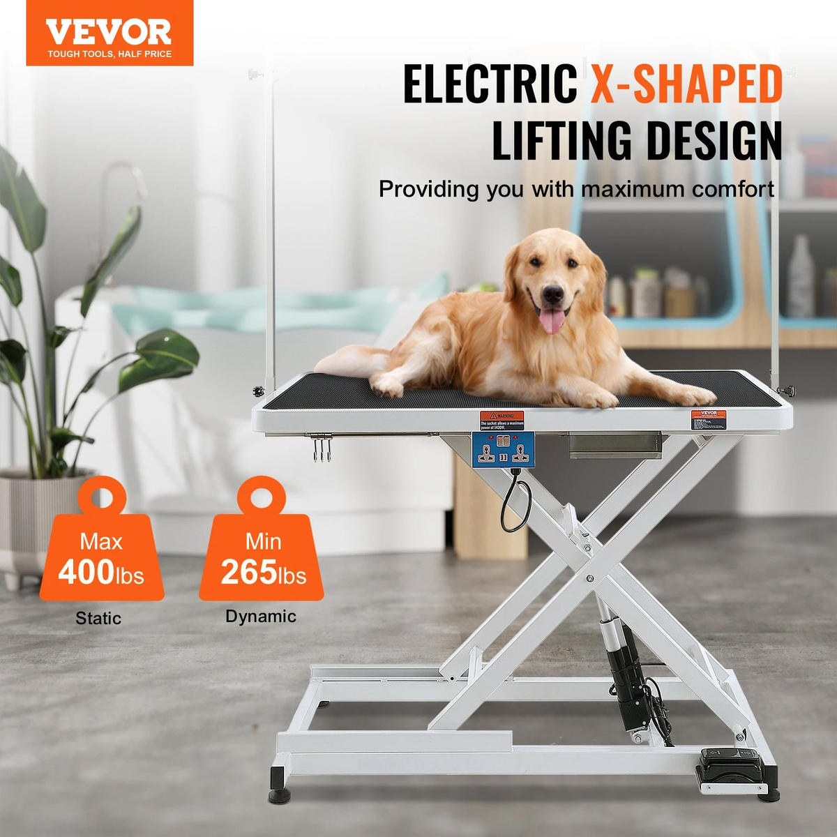 VEVOR 50" Electric Pet Grooming Table – Heavy-Duty Adjustable Dog Groo ...