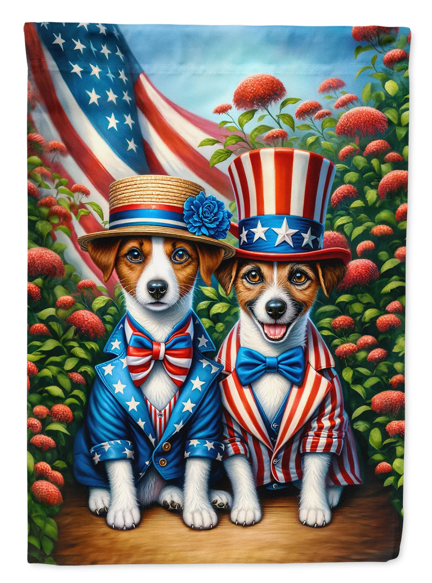 All American Jack Russell Terrier Garden Flag – Glamorous Pups