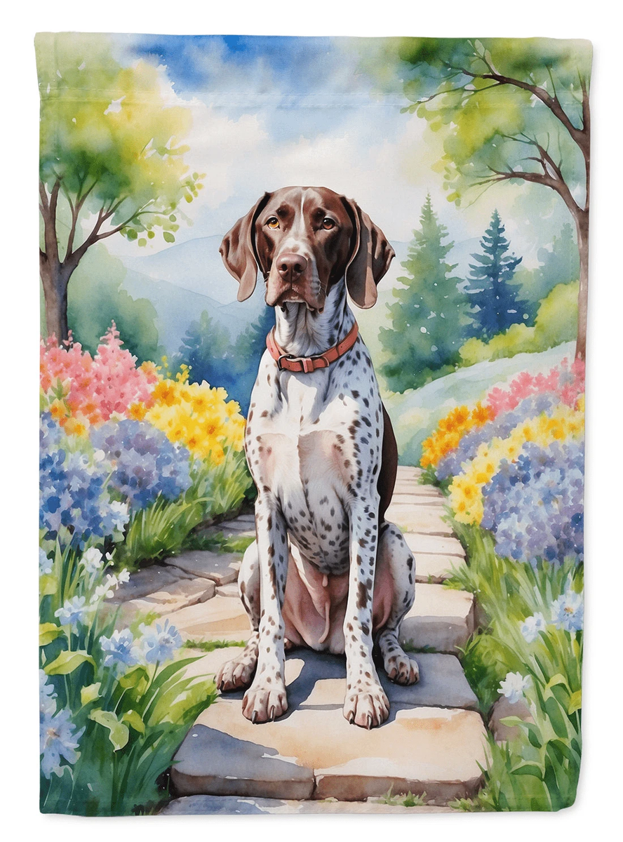 German Shorthaired Pointer Spring Path Garden Flag – Glamorous Pups